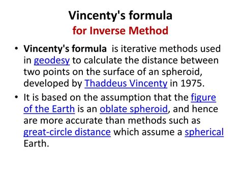 Ppt Vincentys Formula For Inverse Method Powerpoint Presentation