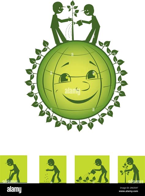 People Planting Trees Drawing