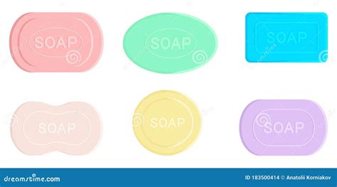 Colored Soap Set Soaps Of Various Shapes Stock Vector Illustration Of Healthy Face 183500414