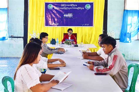 ကျောက်ဖြူခရိုင် Community Centre ခန်းမ၌ “စာကြည့်တိုက်လုပ်ငန်း စီမံခန့်ခွဲရေးလက်စွဲစာစောင်” စာအုပ