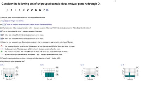 Solved Consider The Following Set Of Ungrouped Sample Data