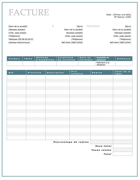 Modele De Facture Gratuitxls Financial Report