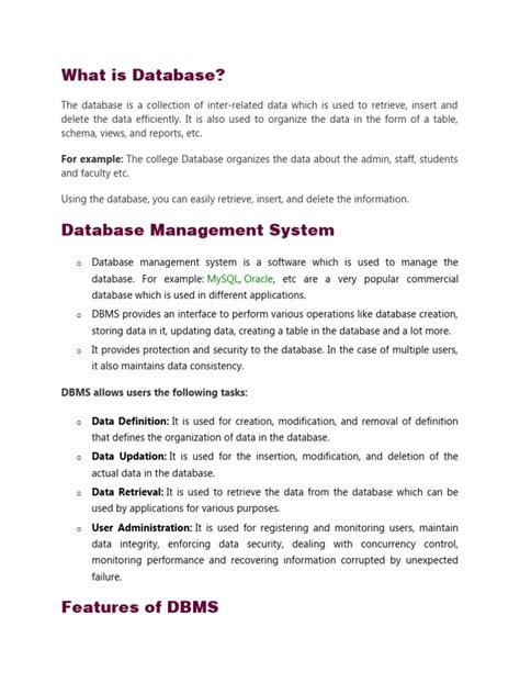 Introduction Of Dbms Pdf Databases Clientserver Model