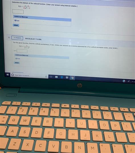 Solved Question Determine The Domain Of The Rational Function Enter 1 Answer
