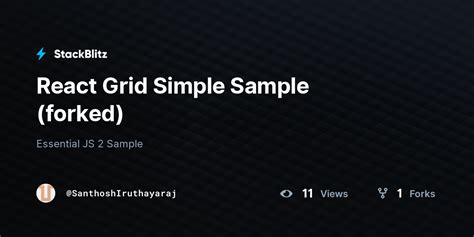 React Grid Simple Sample Forked Stackblitz