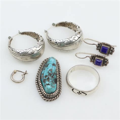 Sterling Silver Jewelry 7 Pieces Property Room