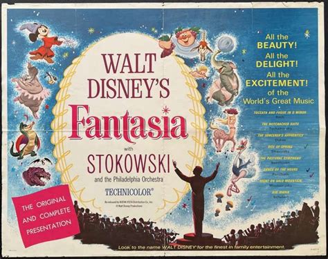 All About Movies Fantasia Poster Usa Half Sheet Rare Original 1963 Re