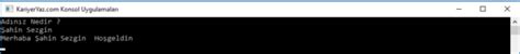 C Konsol Uygulamaları Read ReadLine ReadKey Kullanımı