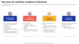 Use Case Of Real Time Analytics In Business PPT Template