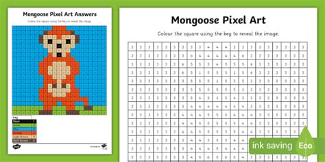 Free Mongoose Pixel Art Template Teacher Made Twinkl