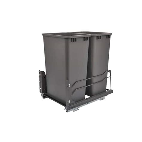 Rev A Shelf Double 50 Qt Pull Out Waste Container Soft Close 53WC 2150SCDM 213 The Home Depot