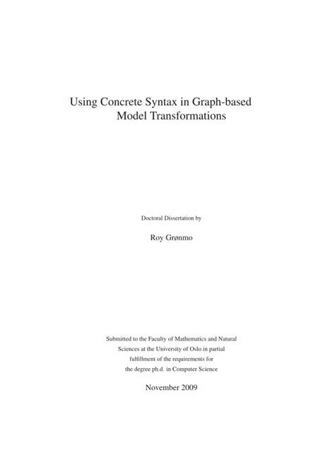 Pdf Using Concrete Syntax In Graph Based Model Using Concrete Syntax In Graph Based Model