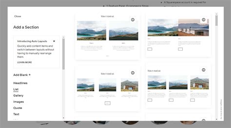 squarespace new features spotlight auto layouts — sisu site shop