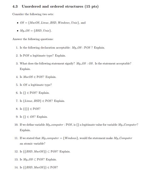 Solved 43 Unordered And Ordered Structures 15 Pts
