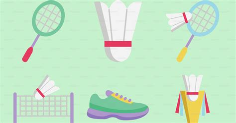 다양한 유형의 스포츠 장비가 있는 녹색 배경 벡터 Unsplash의 배드민턴 이미지