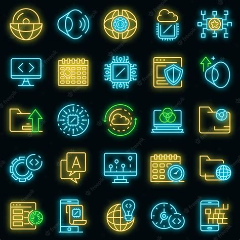 Premium Vector Operating System Icons Set Outline Set Of Operating System Vector Icons Neon