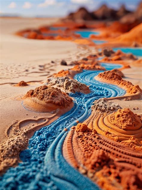 Sand River Harmony Generative Ai Stock Illustration Illustration Of