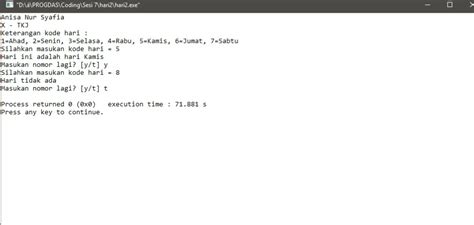 Cara Coding Menentukan Kode Hari Dengan If Else Dengan Switch Case Dan Seleksi Nilai