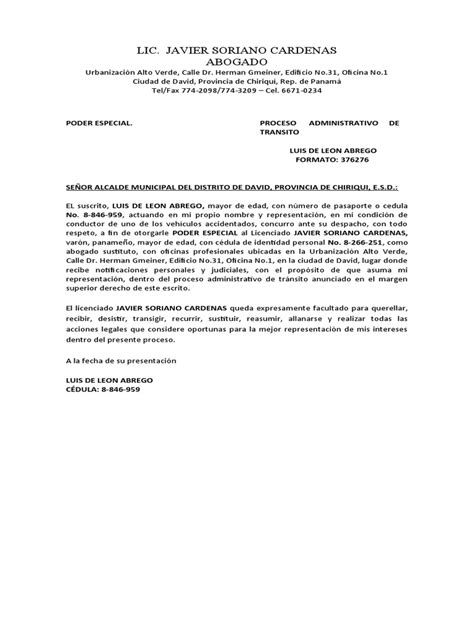 Poder Lcdo Javier Soriano Pdf