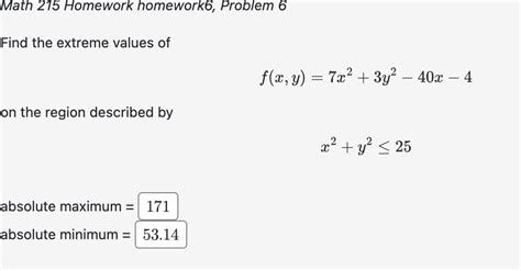 Solved Math 215 Homework Homework6 Problem 6 Find The