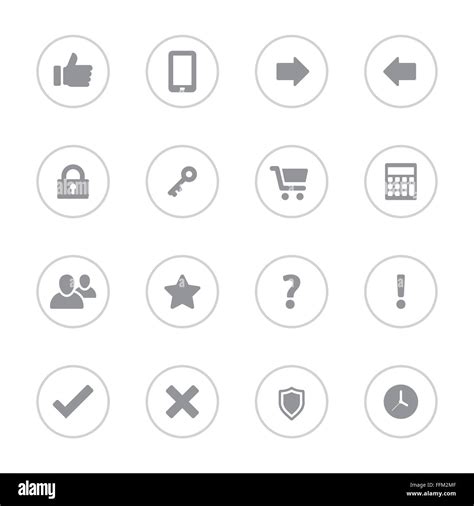 JPEG Gray Simple Flat Icon Set With Circle Frame Stock Photo Alamy