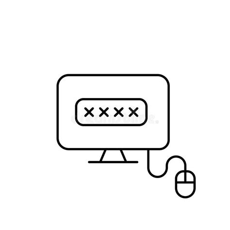 Password Covered By Asterisks In Input Box Computer Monitor With Mouse Secure Account Access