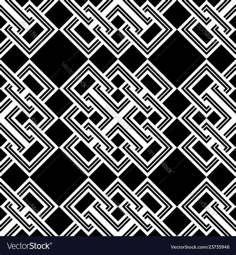 Design Seamless Monochrome Geometric Pattern Vector Image