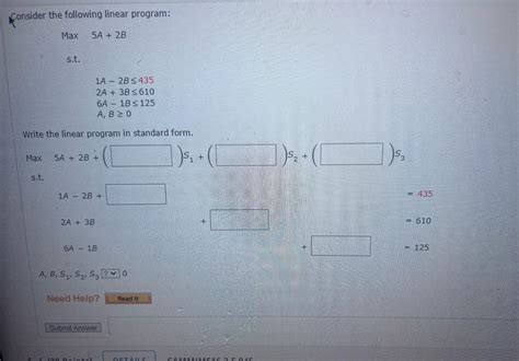 solved consider the following linear