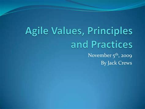 Agile Values Principles And Practices Pptx