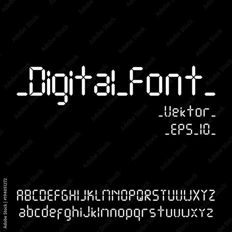 Digital Font Alarm Clock Letters Numbers And Letters Set For A Digital Watch And Other