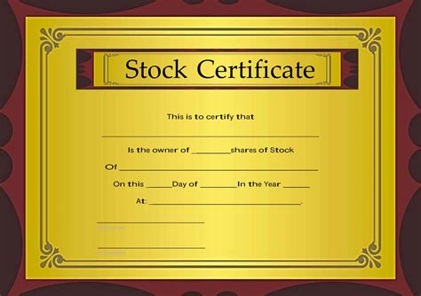 Share Certificate Template Word