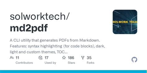 Github Solworktechmd2pdf A Cli Utility That Generates Pdfs From