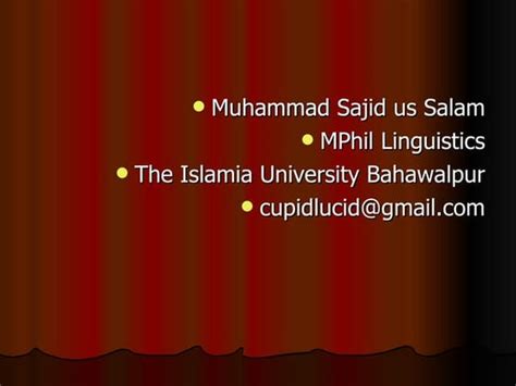 Semantic Roles And Semantic Features Pptx