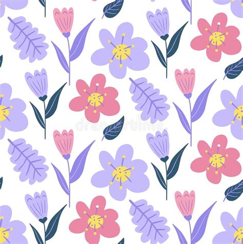 Flower Repeating Pattern Geometric Simple Print Vector Repeating Texture Design Stock