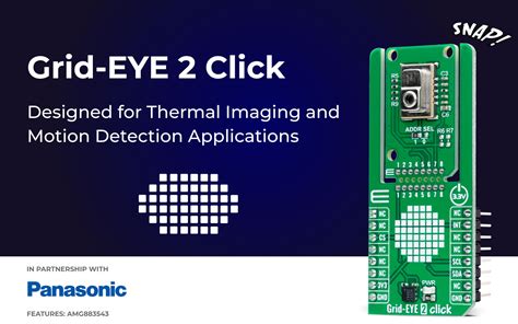 grid eye 2 click featuring infrared array sensor in a click snap form