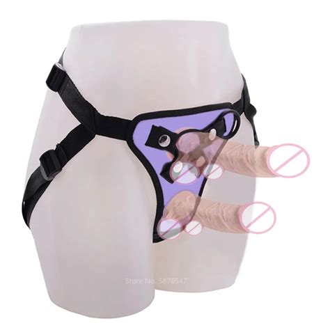 Mens Strap On Realistic Dildo Pants For Men Double Dildos With Rings
