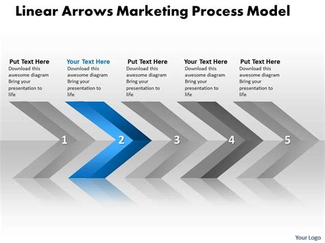Business Powerpoint Templates Linear Arrows Marketing Process Model Sales Free Ppt Slides