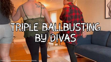 Triple Ballbusting Session With The Divas Phoenix Stacy Clips Sale