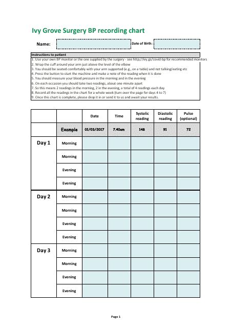 Bp Recording Chart Download Printable Pdf Templateroller