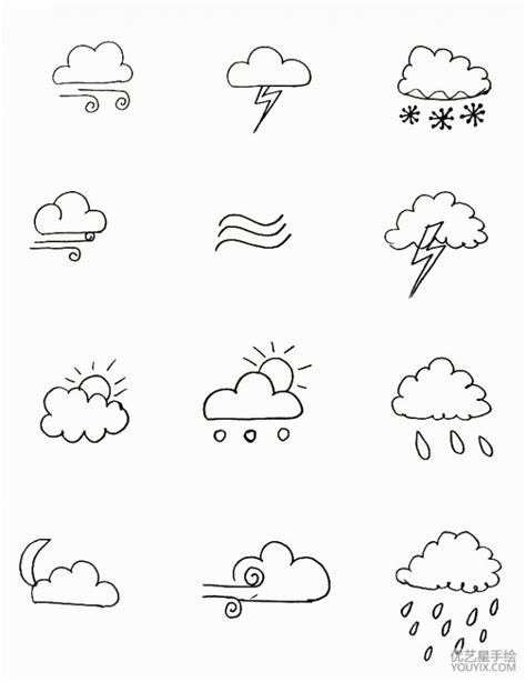 表示天气暖和的简笔画简单暖大山谷图库