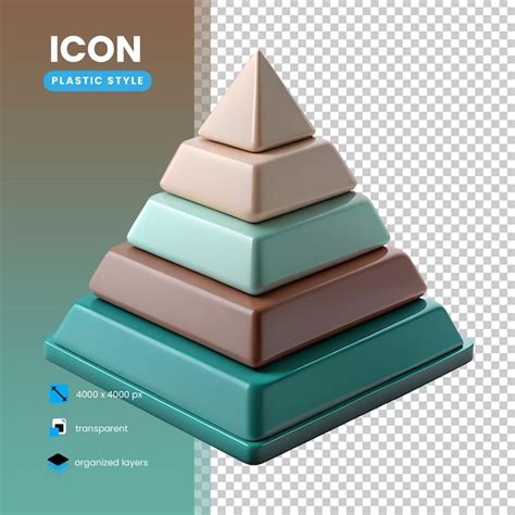 Premium Psd Pyramid Icon Turquoise Color In Plastic 3d Style