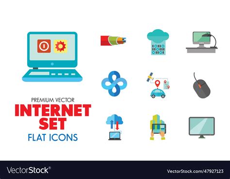 Internet Icon Set Royalty Free Vector Image Vectorstock