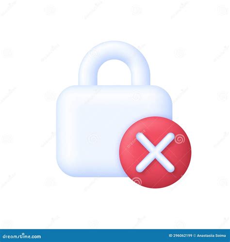 3d Padlock And Cross Mark Cyber Security To Protect Personal Data Padlock Icon Information