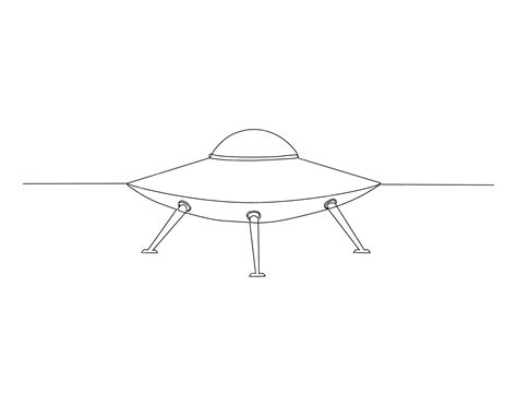 Premium Vector Continuous Line Drawing Of Ufo One Line Of Outer Space Concept Ufo Continuous