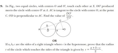 9 In Fig Two Equal Circles With Centres O And O′ Touch Each Other At