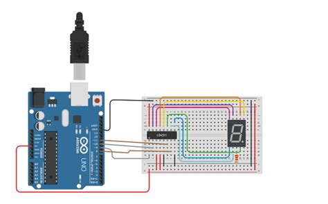 Circuit Design Arduino Display De 7 Segmentos Ci 4511 Código