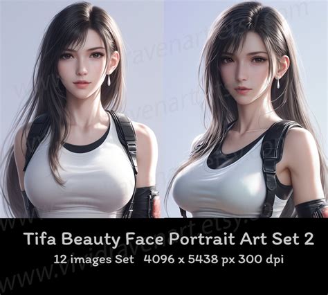 Tifa Lockhart Portrait Art Set 2 Etsy Tifa Lockhart Portrait Art Set 2 Etsy