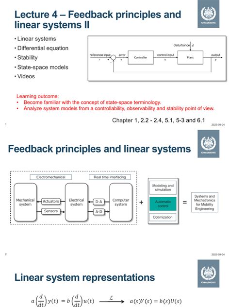 L4 Feedback Principle And Linear Systems Ii Pdf Applied Mathematics Algebra