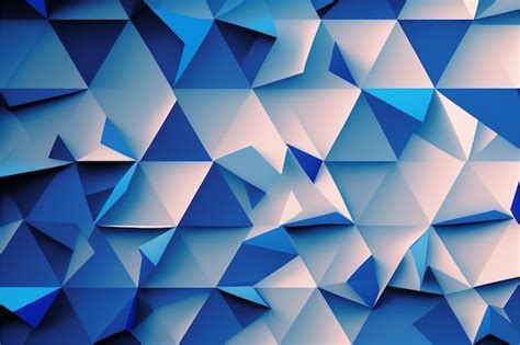 Premium Ai Image A Close Up Of A Blue And White Abstract Background With Triangles Generative Ai