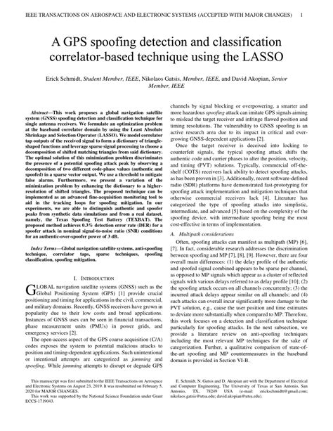 Pdf A Gps Spoofing Detection And Classification Correlator Based